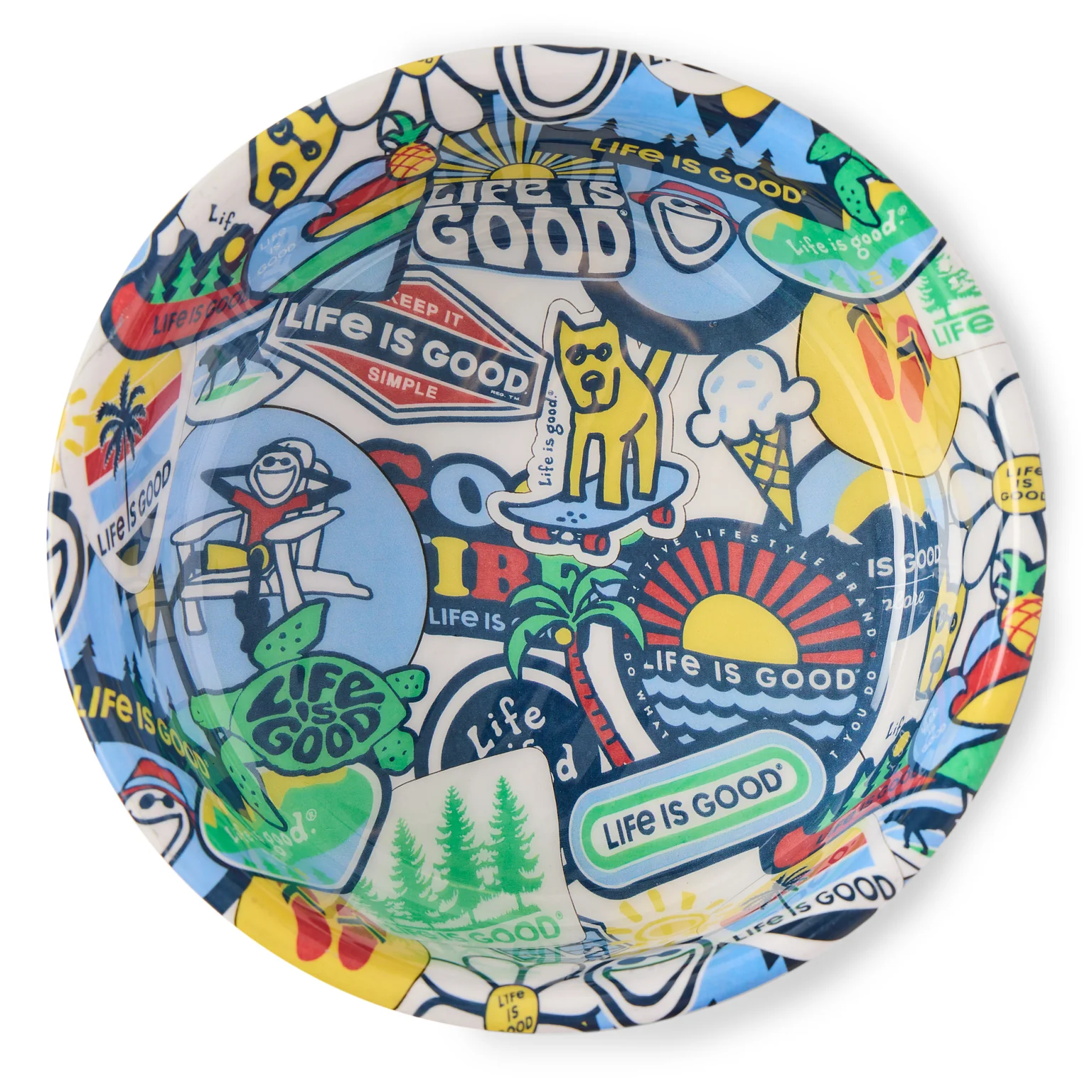 Life is Good Sticker Collage Stainless Steel Bowl – Good Vibes on Main
